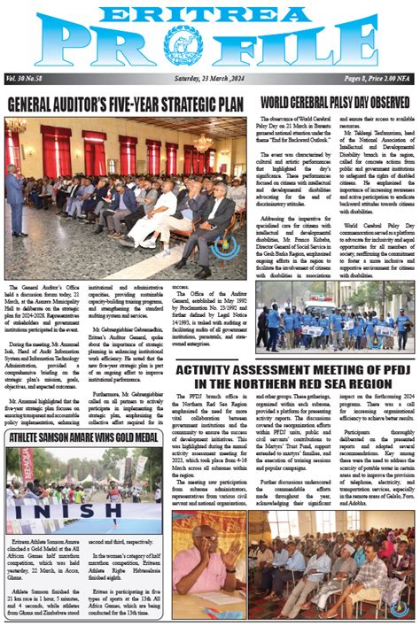 Eritrea Profile 23 March 2024 Eritrea Ministry Of Information