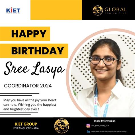 Global Coding Club Kiet On Linkedin Happybirthday Leader Sreelasya