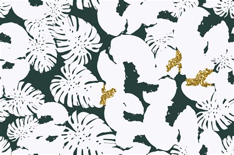 골드 반짝이 꽃과 보편적 인 프리 핸드 플로럴 원활한 패턴을 그리기 배경 카드 배너 포스터 표지 초대장 직물 헤더 또는 브로셔용