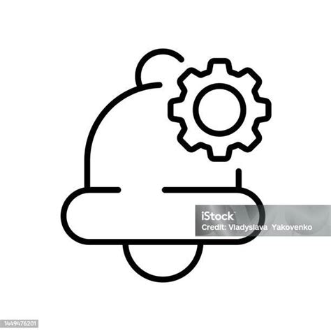 기어 라인 아이콘이 있는 알람 시계 알람 시계 설정 시계 주위 알림 스톱워치 밤 달력 손목 시계 벽시계 시간 엄수 개념 흰색 배경에 벡터 선 아이콘 개념에 대한 스톡 벡터