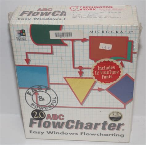 Vintage Micrografx Abc Flowcharter 2 0 Software Nos 3 5 Disk For Pc Windows Ebay