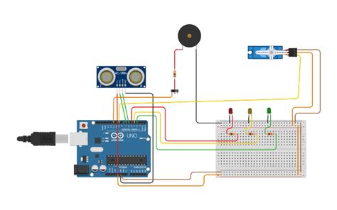 Circuit Design Palang Pintu Tinkercad