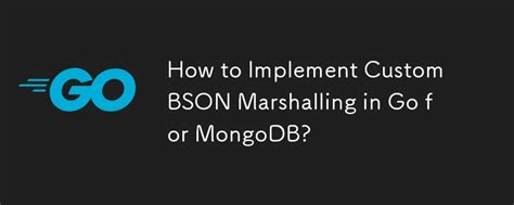 如何在 Go 中為 Mongodb 實作自訂 Bson 編組？ Golang Php中文網