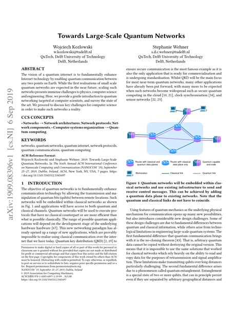 Pdf Towards Large Scale Quantum Networks