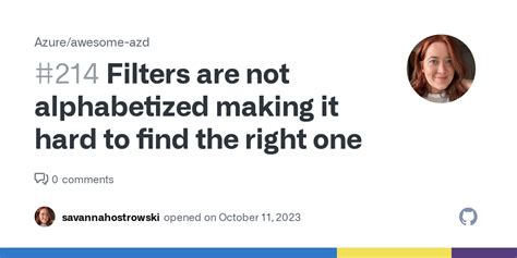 Filters Are Not Alphabetized Making It Hard To Find The Right One · Issue 214 · Azureawesome
