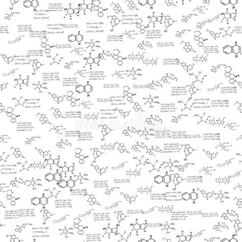 Chemical Formulas Scientific Educational Background On White