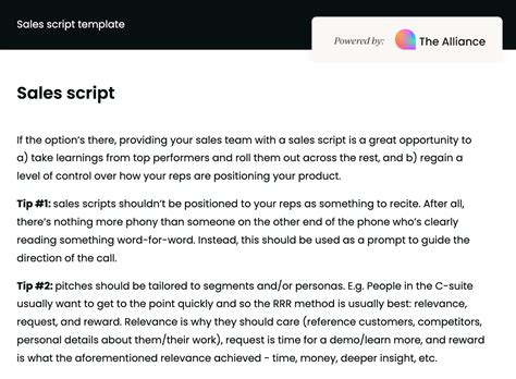 Sales Script Template Free Download