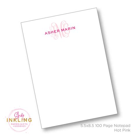 Classic Monogram Notepad Shop Inkling