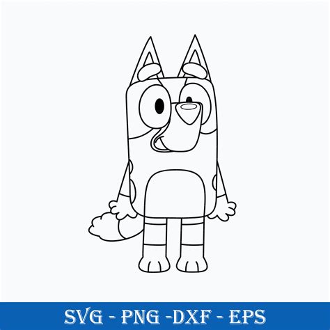 Bluey Outline Svg Bingo Outline Svg Bluey Vector Blue