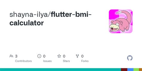 Github Shayna Ilya Flutter Bmi Calculator
