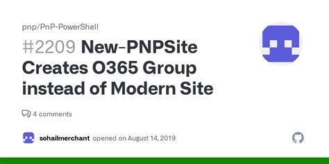 New Pnpsite Creates O365 Group Instead Of Modern Site · Issue 2209