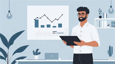 Professional Presenting Data In Modern Workspace Stock Illustration Illustration Of Charts