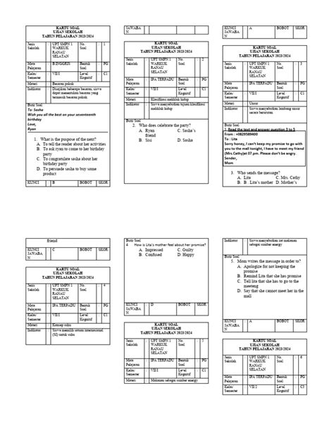 Kartu Soal Nuning Smp 2024 Pdf