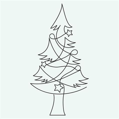 Continuous Line Hand Drawing Vector Illustration Tree Art 36362228 Vector Art At Vecteezy