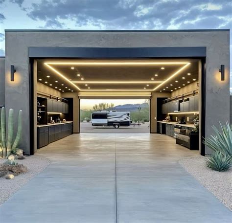 Home With Rv Space Garage With Car And Camper House With Rv Space
