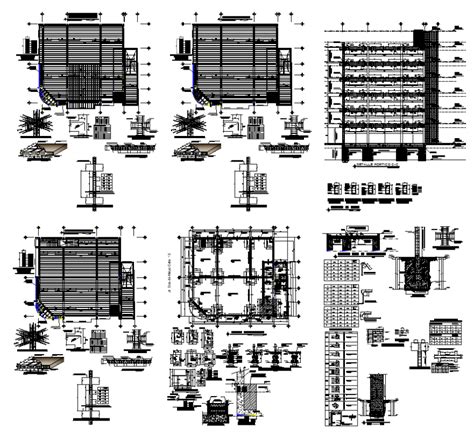 Column Beam And Slab Structure Detail Plan 2d View Cad Structure Autocad File