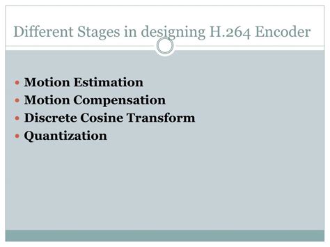 ppt fpga implementation of h 264 video encoder powerpoint