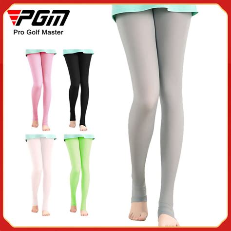 Pgm ชุดเล่นกอล์ฟสำหรับผู้หญิงถุงเท้าเลกกิ้งกางเกงผ้าไหมป้องกันแสงแดด Th