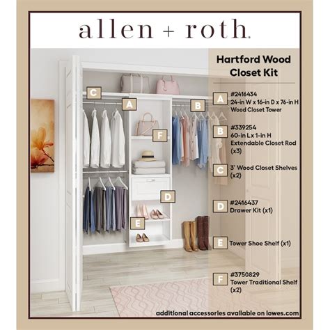 Allen Roth Hartford 5 Ft To 8 Ft W X 6 33 Ft H White Solid Shelving