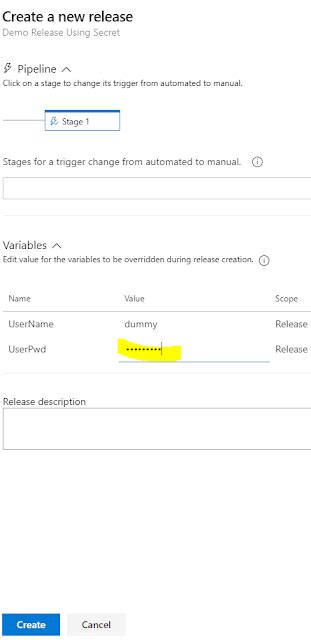Chamindas Devops Journey With Msft Set Value For A Secret Variable In Azure Release Pipelines