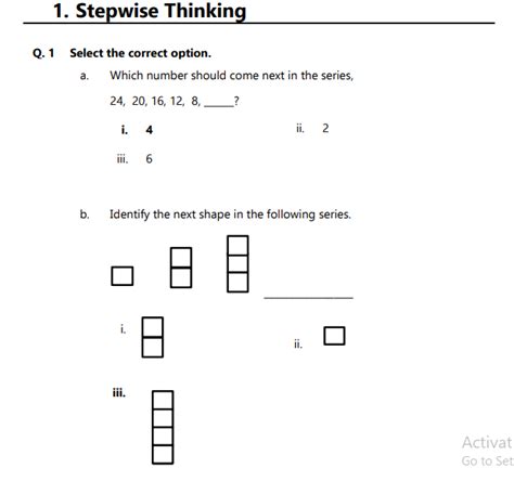 Grade Subject Computer Ch Stepwise Thinking W B Work