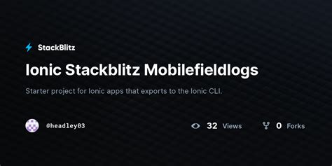 ionic stackblitz mobilefieldlogs stackblitz