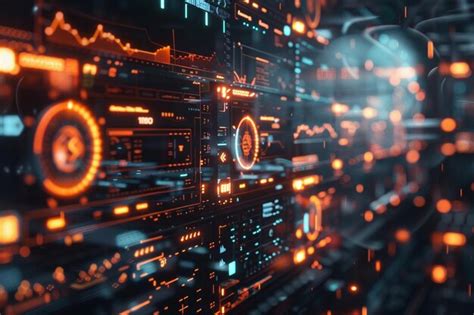 Premium Photo Holographic Display Showing Complex Data In A High