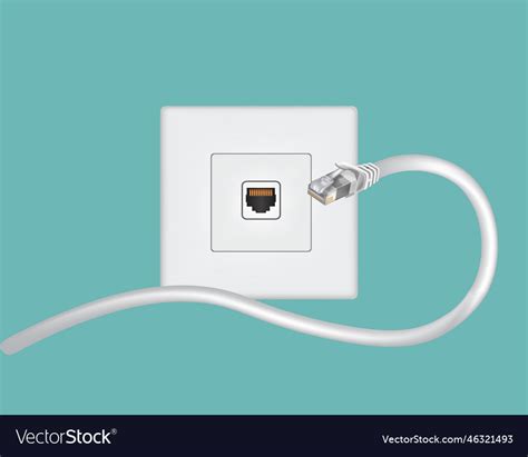 Ethernet Port And Cable Royalty Free Vector Image