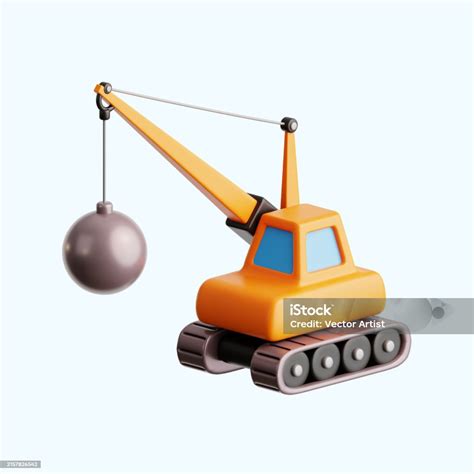 두통 공 기중기 산업 파괴자 차량 건설 프로젝트 무거운 차 수단 장비 노동자 3d 상 일러스트 레이 션 세우다 디자인 3차원
