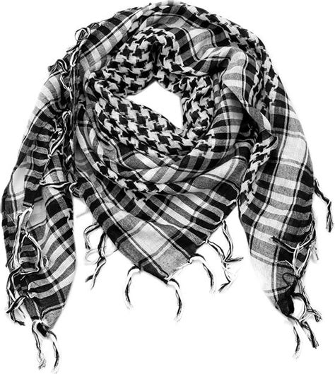 Trixes Black And White Shemagh Scarf Desert Style Kufiya Keffiyeh