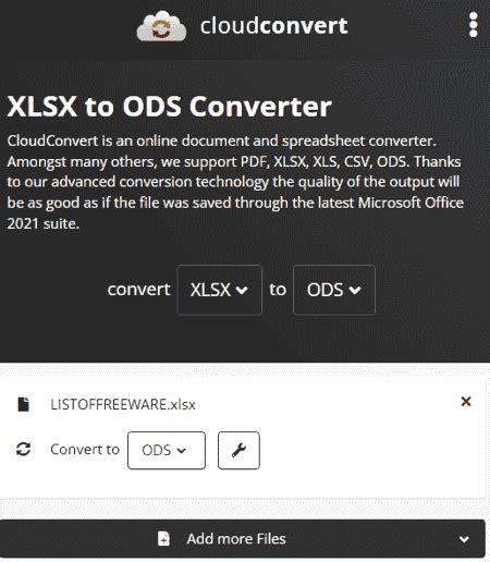 12 Free Online Excel To Ods Converter Websites