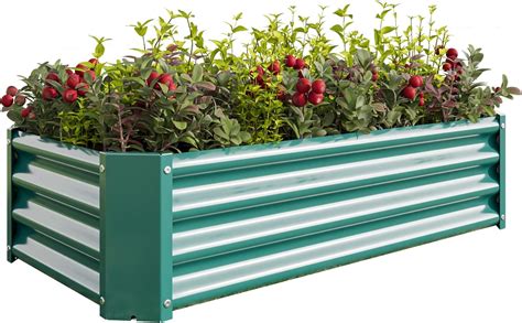 Wiis Idea 4x2x1ft Outdoor Metal Raised Garden Beddeep