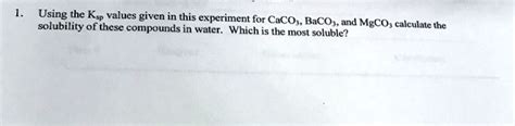 using the ksp values given in this experiment for caco3 baco3 and the
