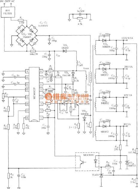 Compose Of Mc44603p Four Outputs Power Supply Circuit Diagram Othercircuit Basiccircuit