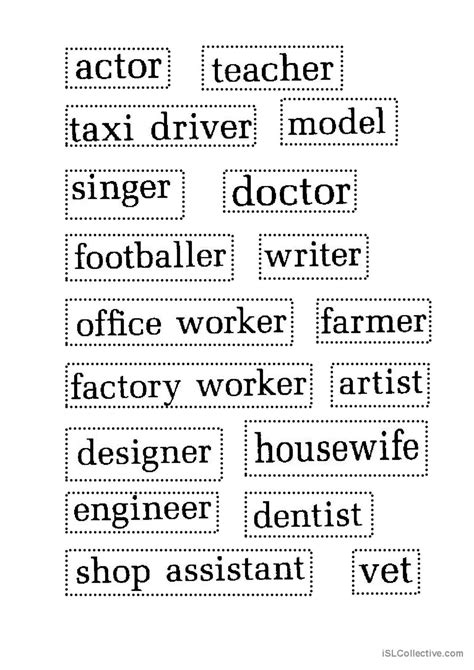 Jobs Memory Game English ESL Worksheets Pdf Doc