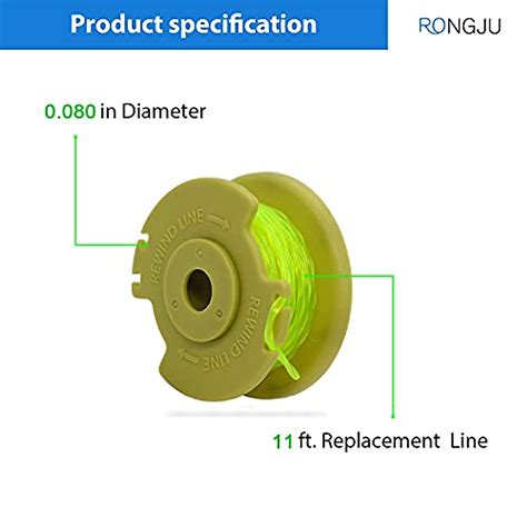 Rongju 8 Pack Weed Eater Spool For Ryobi Trimmers Easy Install