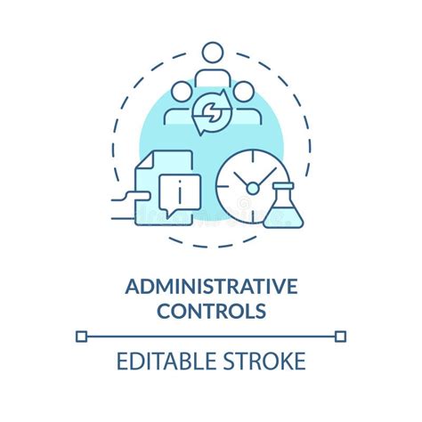Administrative Controls Soft Blue Concept Icon Stock Vector