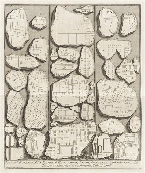 Fragments Of Marble From The Map Of Ancient Rome
