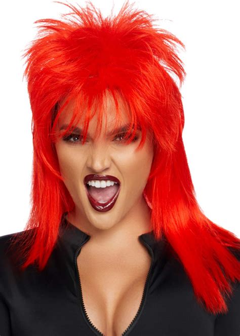 70s Glam Rock Red Rockstar Wig A2862 Red Struts Party Superstore
