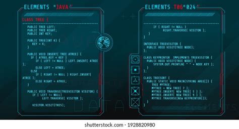 Hud Interface Elements Part Code Java Stock Vector Royalty Free