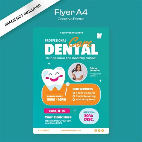크리에이 티브 치과 전단지 서식 파일 프리미엄 벡터