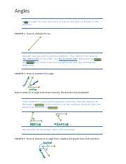 Radian Measure UNIT Pdf Angles A Ray Is A Part Of A Line That Starts At A Point And Goes On