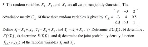 Solved 3 The Random Variables X1x2 And X3 Are All Zero
