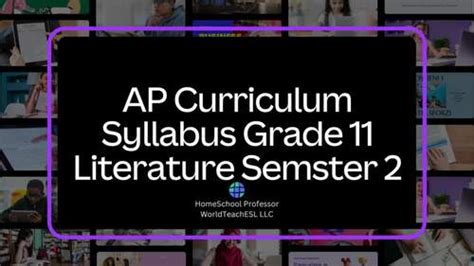 AP Complete Curriculum Grade Semester Syllabus English Literature Aligned