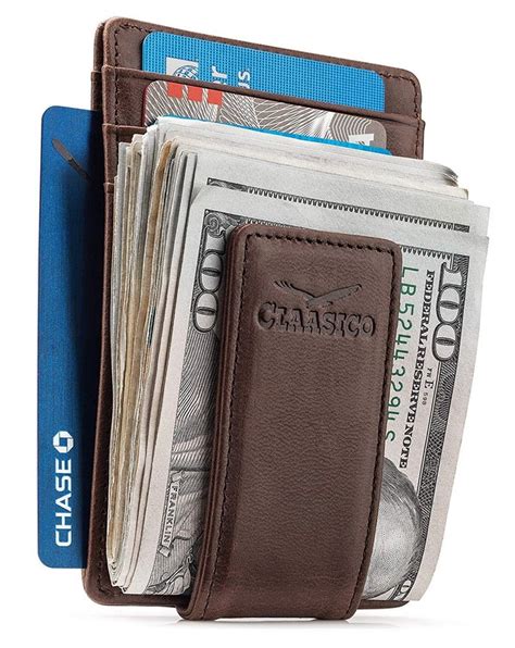 Claasico Money Clip Leather Wallet For Men Slim Front Pocket Rfid