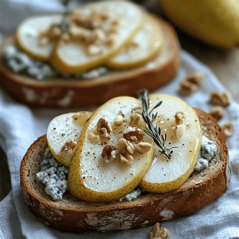 Indulgent Savory Pear And Gorgonzola Cheese Toasted Walnut Bread