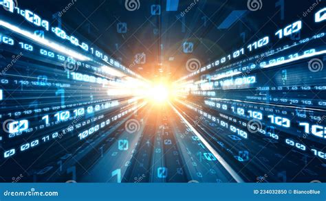 Digital Data Flow On Road In Concept Of Cyber Global Communication And
