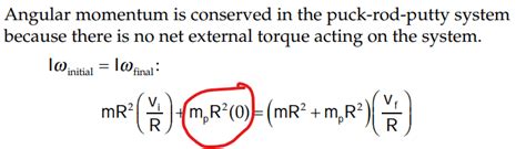 puck collision with rod using angular momentum conservation physics forums