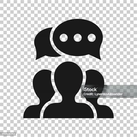 투명 한 스타일의 채팅 기호 아이콘을 말한다 고립 된 배경에 버블 대화 상자 벡터 일러스트 팀 토론 단추 비즈니스 개념입니다 Brand Name Online