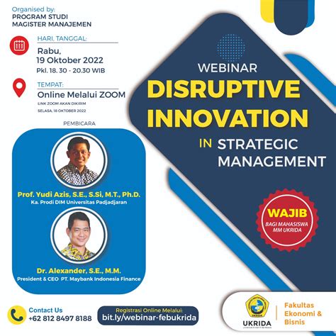 Webinar Disruptive Innovation In Strategic Management Ukrida Ac Id